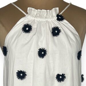 Milly | Dresses | Milly Embroidered Cotton Halter Mini Dress Tunic ...